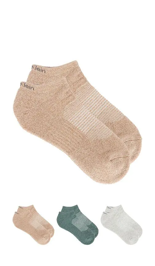 Calvin Klein 3-pack Recycled No Show Socks - Beige Assorted