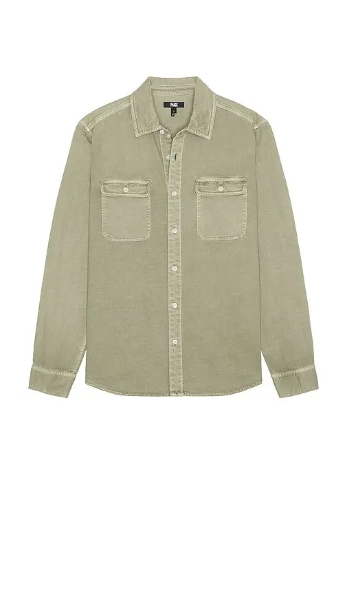 Paige Martin Shirt In Sage - Vintage Dried Lemongrass