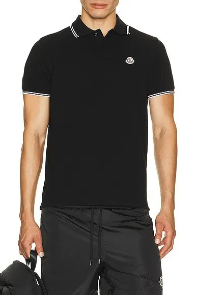 Moncler Short Sleeve Polo - Black