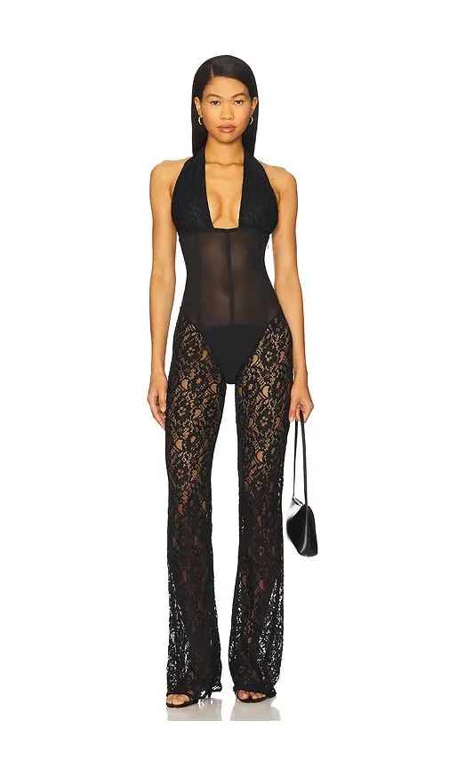 AMOR MIA Lace Jumpsuit - Black