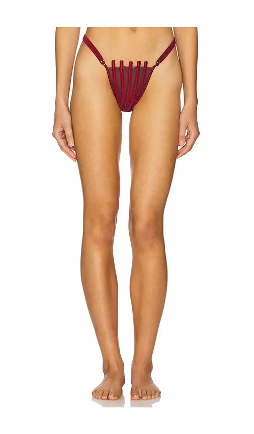 AMOR MIA Corset Bikini Bottom - Wine Red