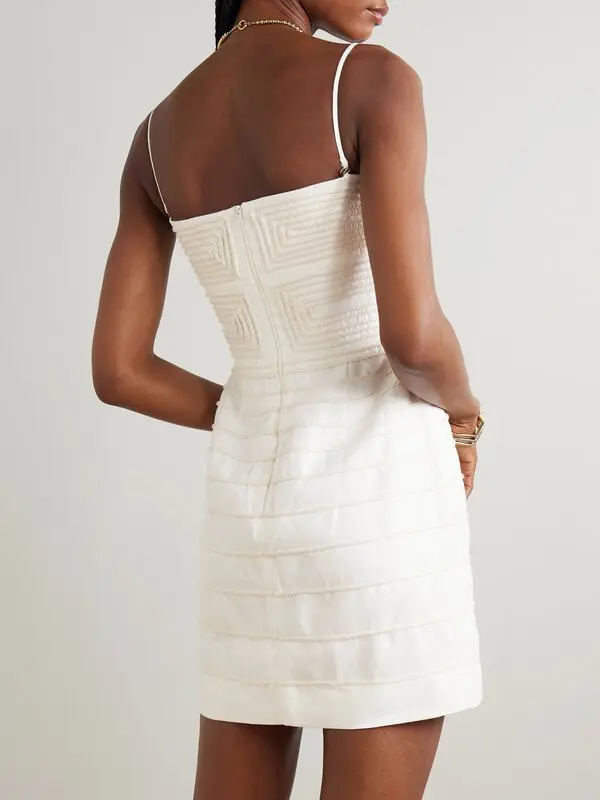 ANDRES OTALORA Linen Rope-trimmed Cutout Dress