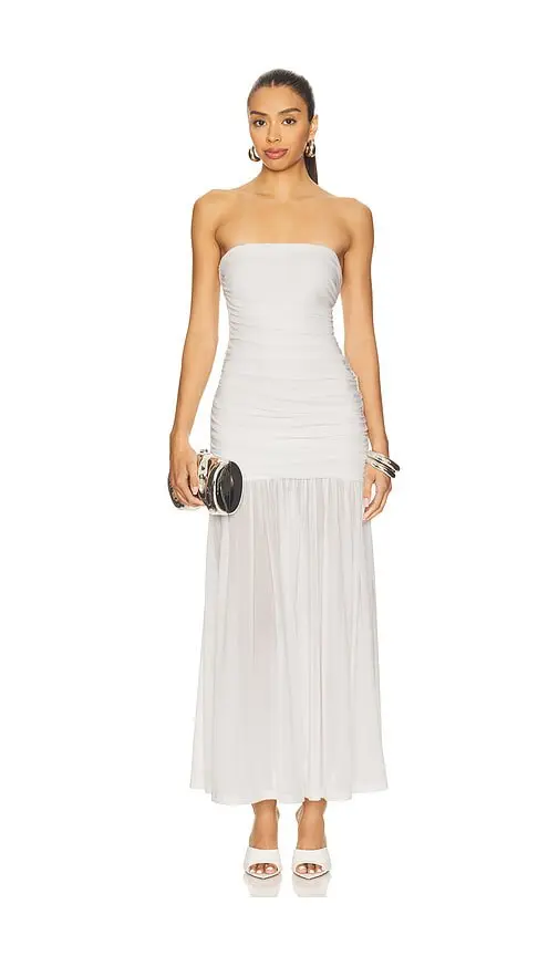 Bardot Solana Mesh Maxi Dress - White