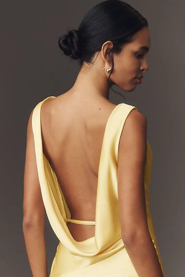 Bhldn Floral Drop-Waist Midi Dress In Citrine - 44% Off