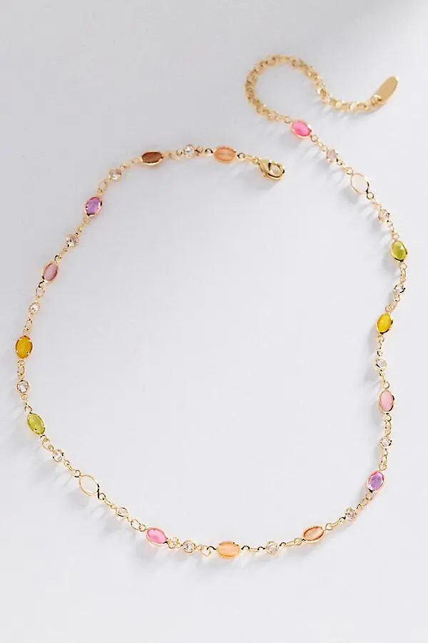 Anthropologie Gemstone Necklace - Rose