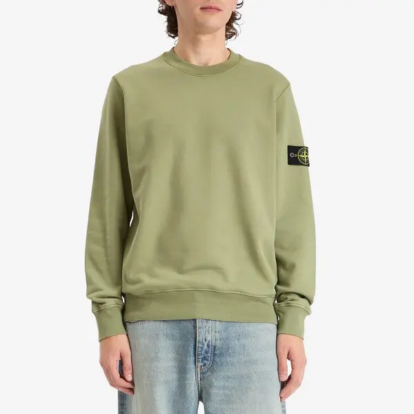 Stone Island Organic Cotton Fleece Sweatshirt - Sage