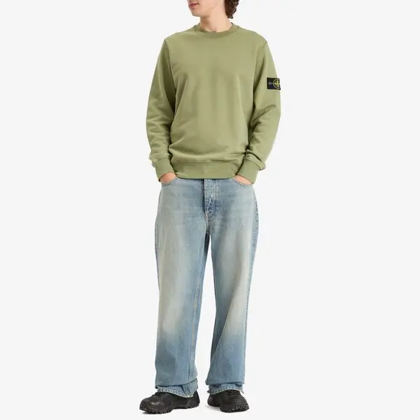 Stone Island Organic Cotton Fleece Sweatshirt - Sage