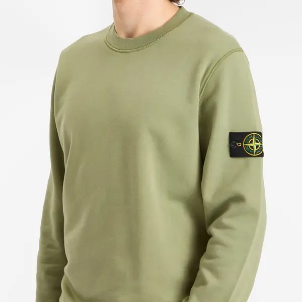 Stone Island Organic Cotton Fleece Sweatshirt - Sage