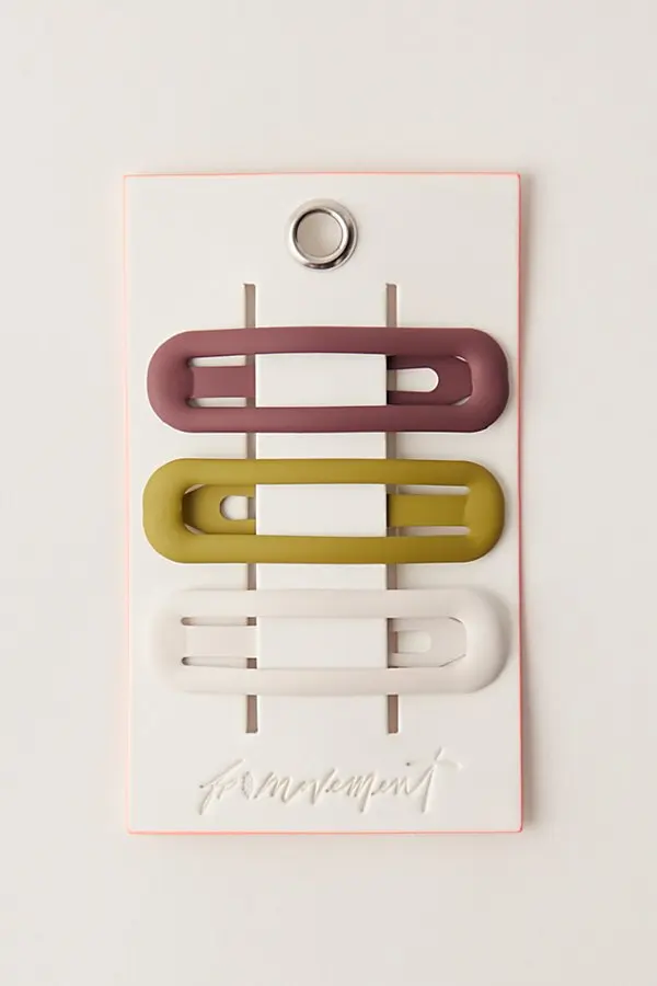 Free People Fresh Start Hair Clip Pack - Tofu/clove/martini