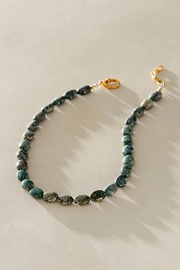ALV Chunky Beaded Stone Necklace - Hilton