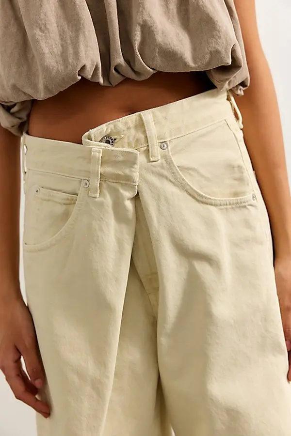 AGOLDE Vana Fold Jeans - Lemon Zest