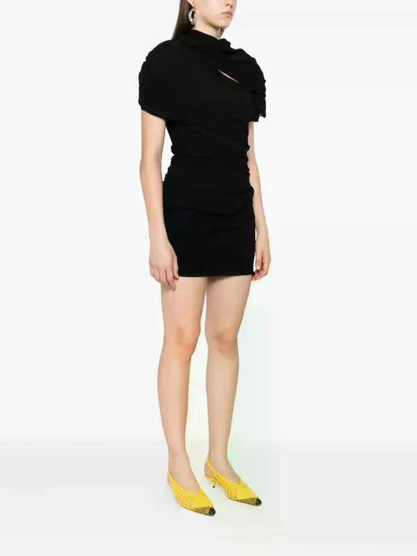 Jacquemus The Castagna Draped Mini Dress - Black