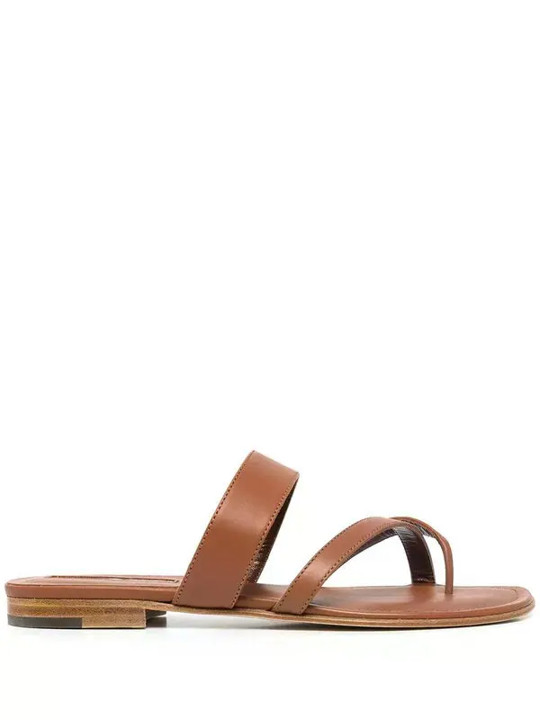 Manolo Blahnik Susa Crossover Strap Sandals - Brown
