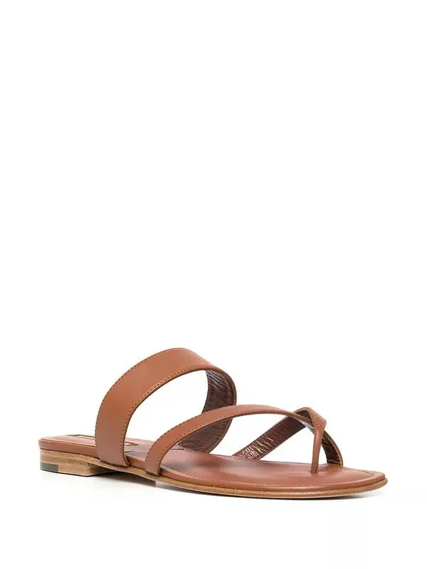 Manolo Blahnik Susa Crossover Strap Sandals - Brown
