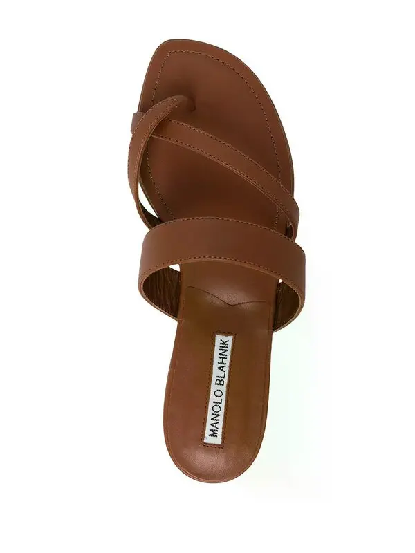 Manolo Blahnik Susa Crossover Strap Sandals - Brown