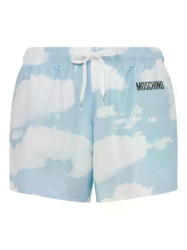 Moschino Cloud-print Swim Shorts - Blue