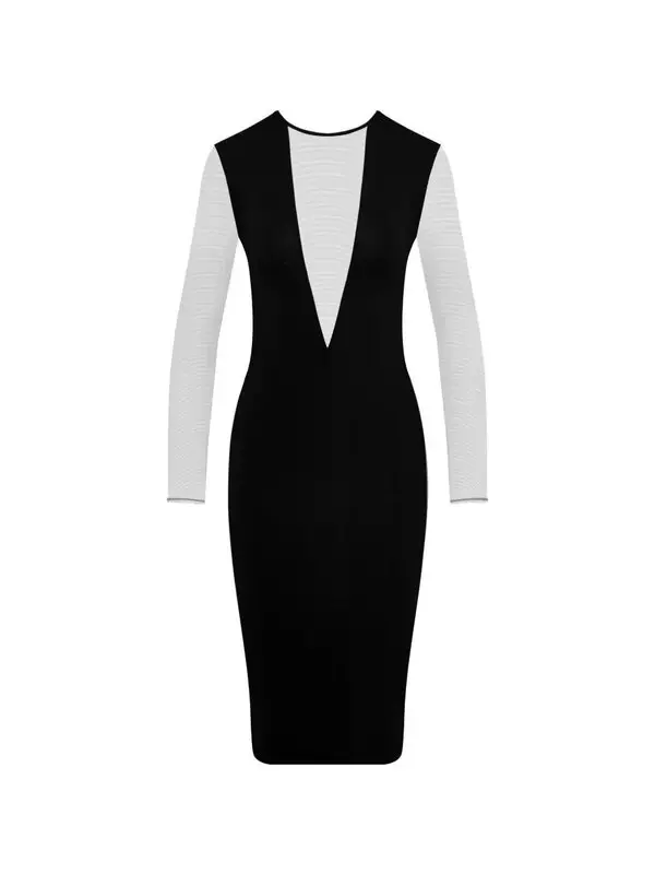 MAISON CLOSE Long-sleeve Midi Dress - Black