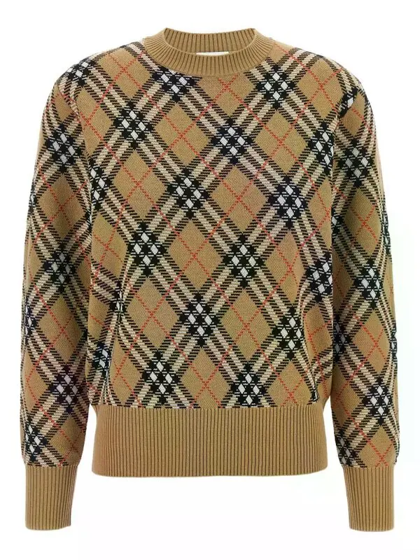 Burberry Check-pattern Wool Sweater - Neutrals