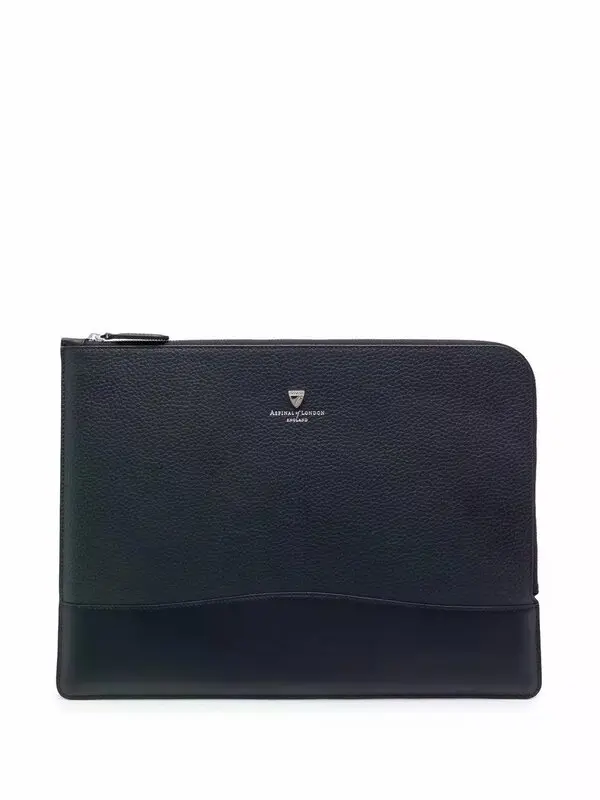 ASPINAL OF LONDON City Leather Laptop Bag - Blue