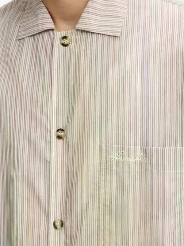 Nanushka Striped Logo-embroidered Shirt