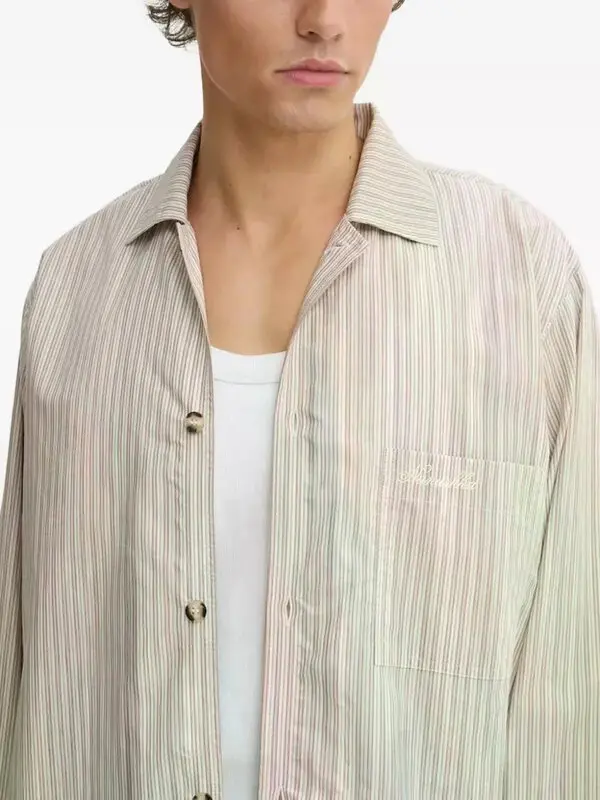 Nanushka Striped Logo-embroidered Shirt