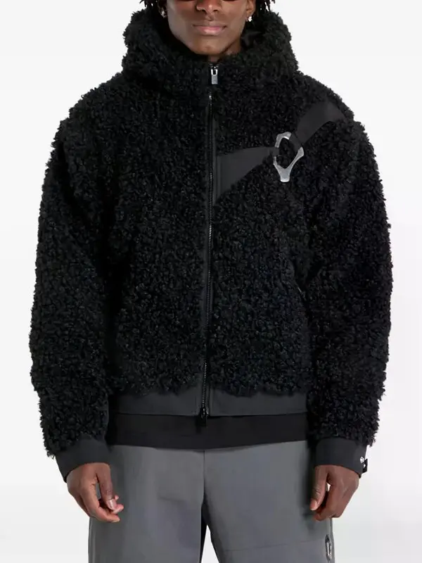 HELIOT EMIL Fleece Hooded Jacket With Buckle Detail