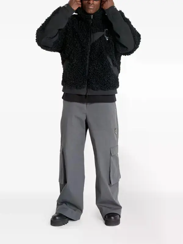 HELIOT EMIL Fleece Hooded Jacket With Buckle Detail