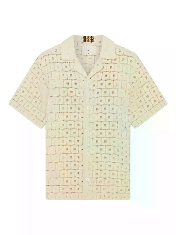 CHE Crochet-pattern Short-sleeve Shirt - Neutrals