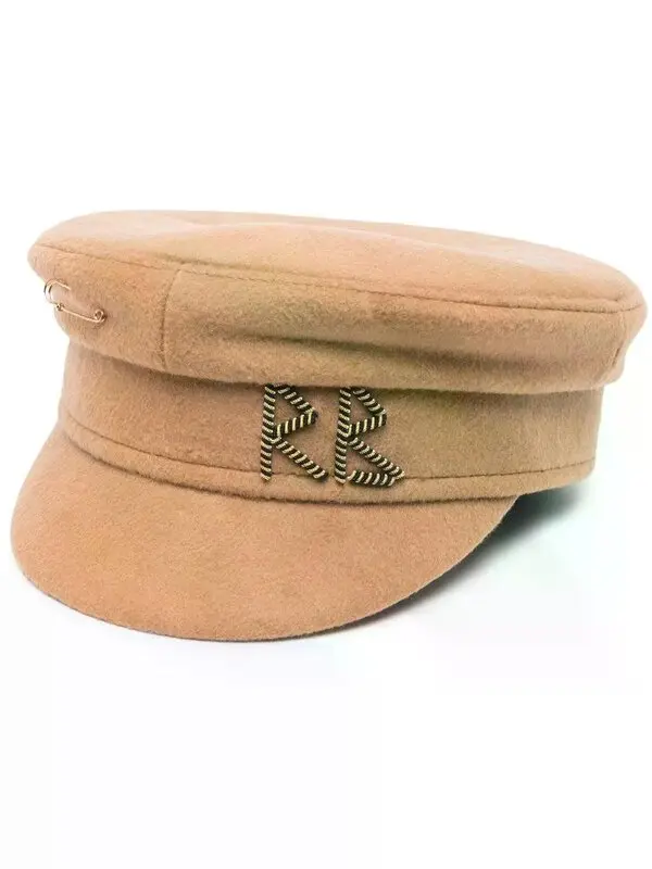 Ruslan Baginskiy Appliqué-logo Wool Beret - Neutrals