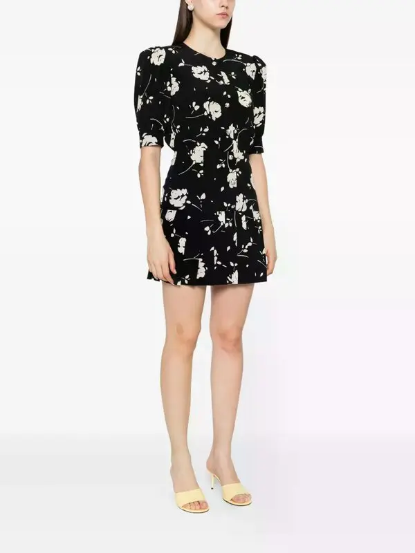 Alessandra Rich Rose-print Mini Dress
