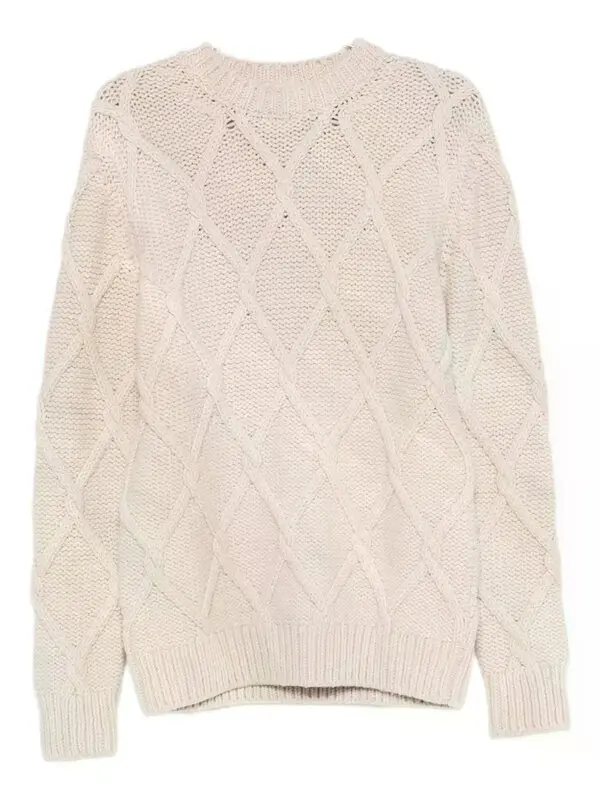 Eleventy Cable-knit Crew-neck Sweater