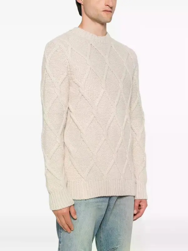 Eleventy Cable-knit Crew-neck Sweater