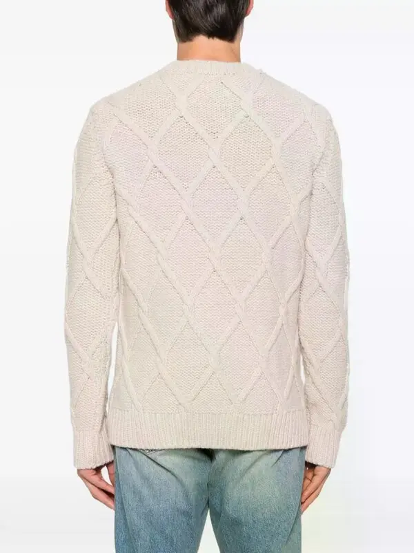 Eleventy Cable-knit Crew-neck Sweater