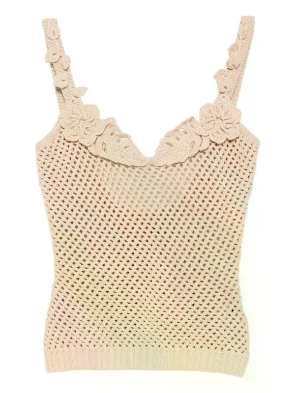 Elie Saab Mesh-embellished Top