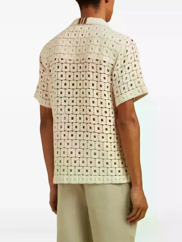 CHE Crochet-pattern Short-sleeve Shirt