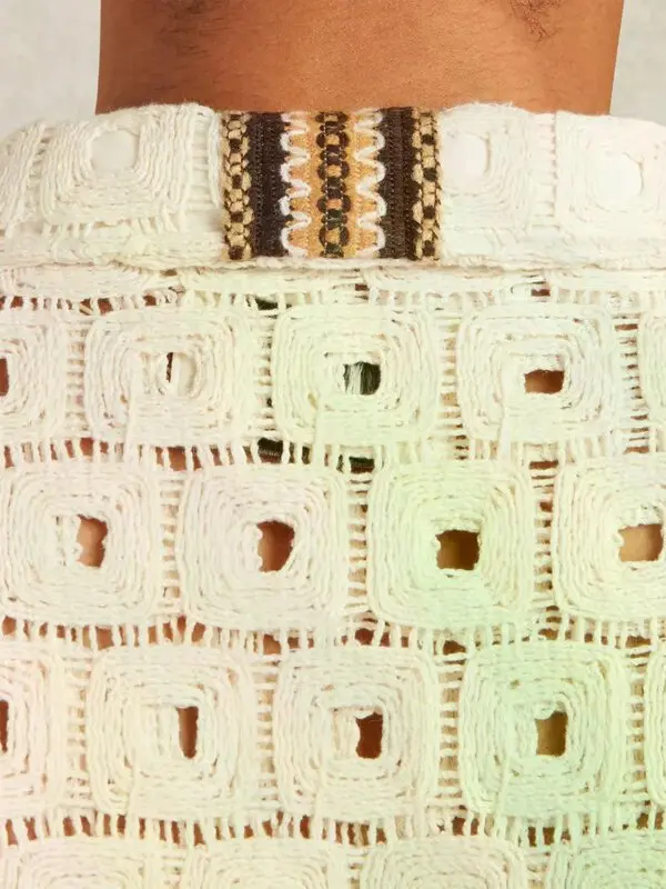 CHE Crochet-pattern Short-sleeve Shirt