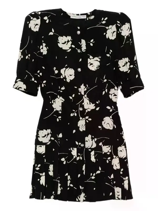 Alessandra Rich Rose-print Mini Dress