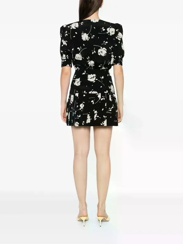 Alessandra Rich Rose-print Mini Dress