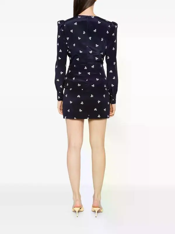 Alessandra Rich Bow-print Mini Dress