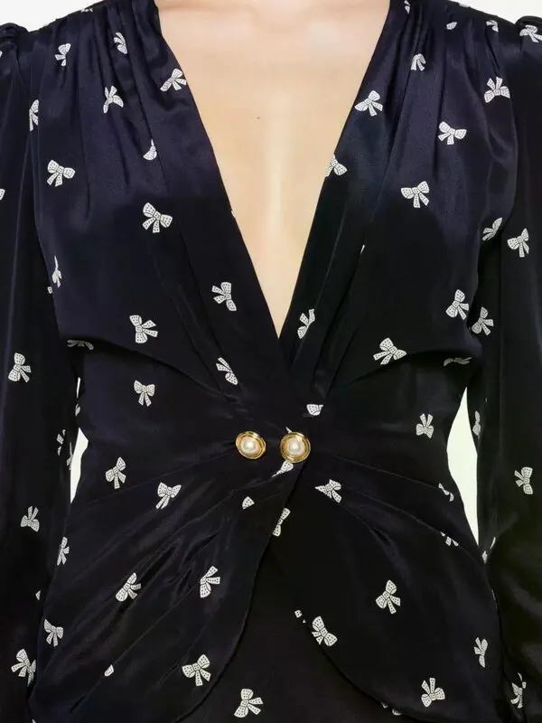 Alessandra Rich Bow-print Mini Dress