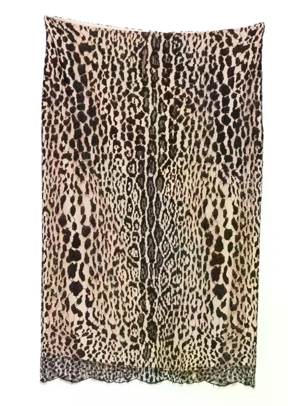 TOM FORD Leopard-print Lace Midi Skirt - Pink