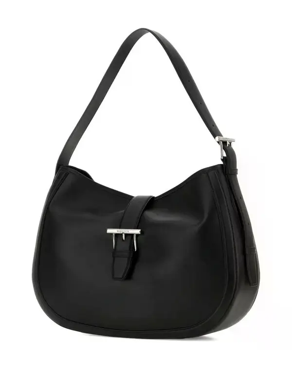 Alexander McQueen Buckle-fastening Leather Shoulder Bag - Black