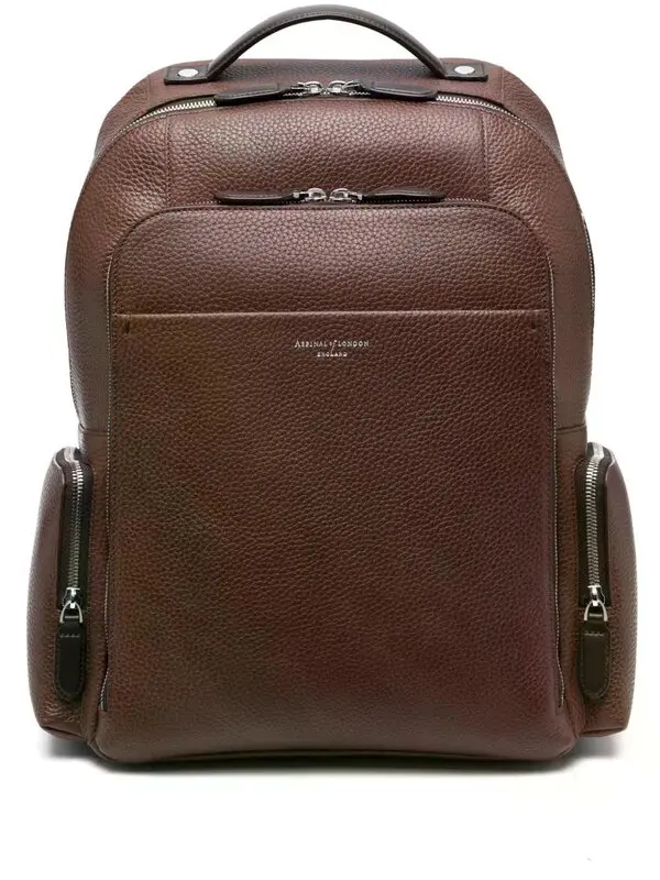 ASPINAL OF LONDON Reporter Leather Backpack - Brown