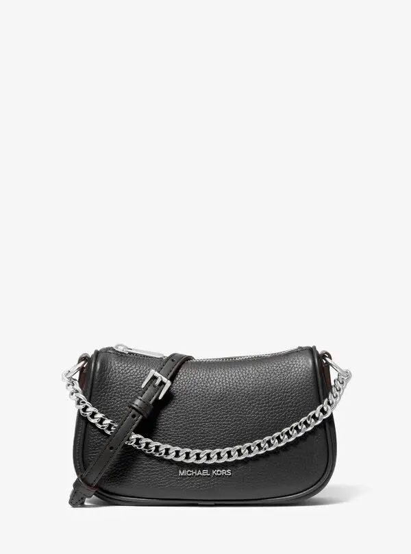 Michael Kors Carmela Small Pebbled Leather Crossbody Bag - Black