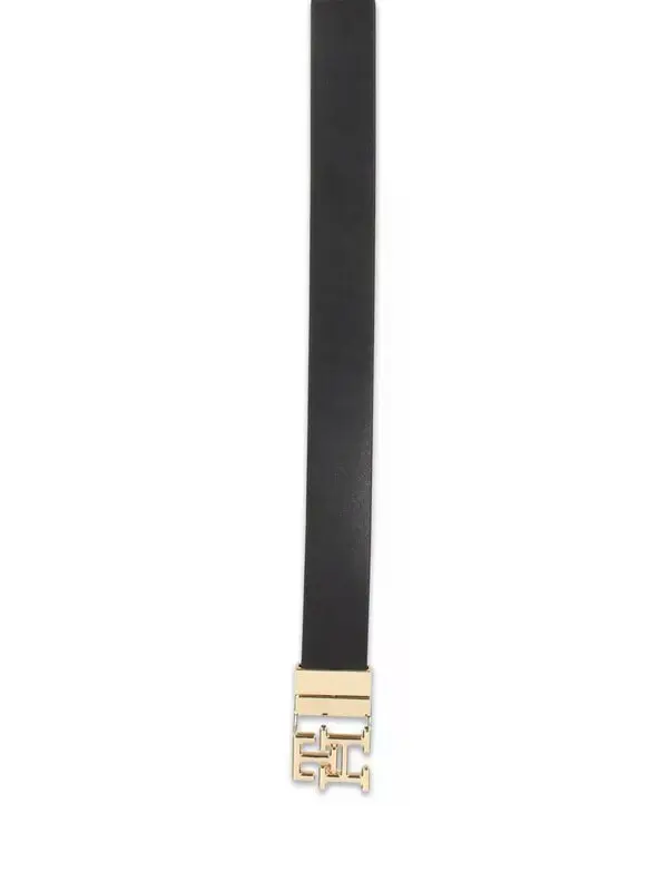 Tommy Hilfiger Monogram Buckle Leather Belt