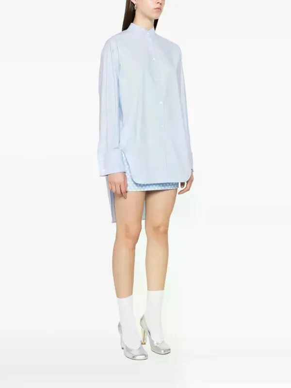 Moschino Band-collar Curved-hem Shirt