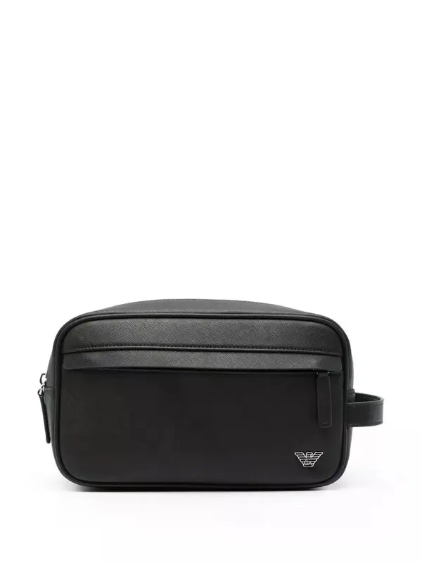 Emporio Armani Logo-plaque Wash Bag - Black
