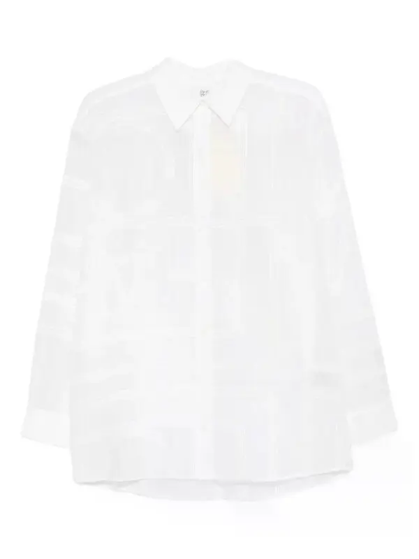 TOTEME Geometric-pattern Cotton Shirt - White