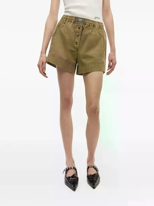 GANNI Washed Cotton Shorts