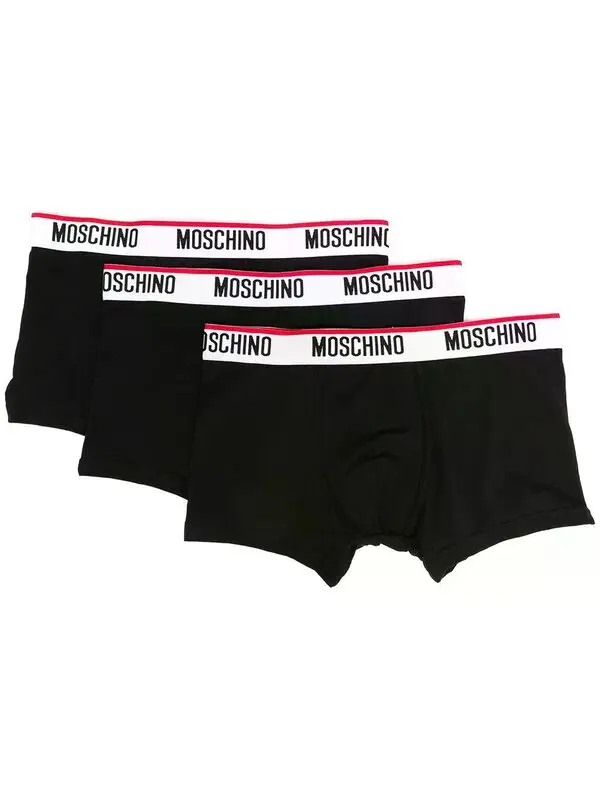 Moschino Logo Waistband Boxers Set - Black